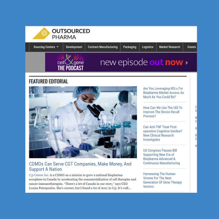 CDMO services for cell and gene therapy